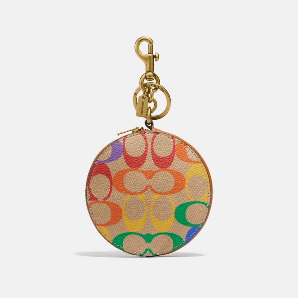 Coin Case Bag Charm In Rainbow Signature Canvas | COACH®