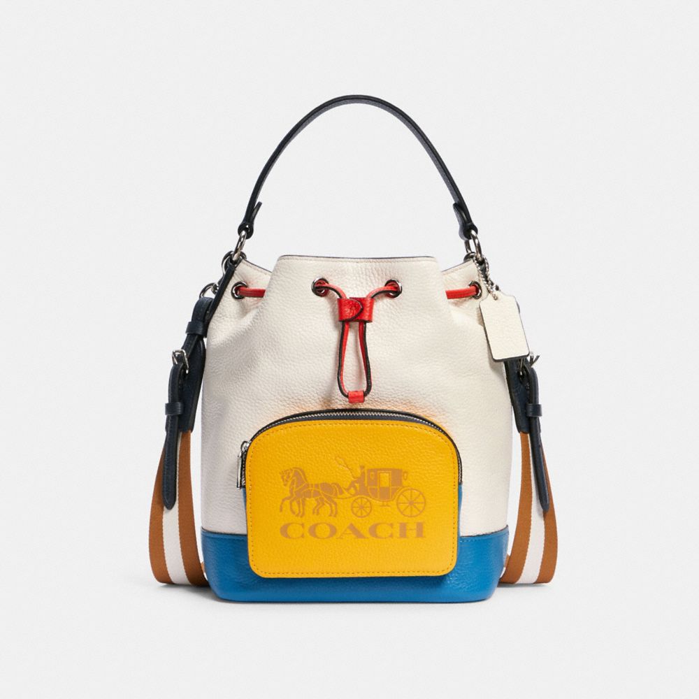 COACH® Outlet | Jes Drawstring Bucket Bag In Colorblock With Horse And ...