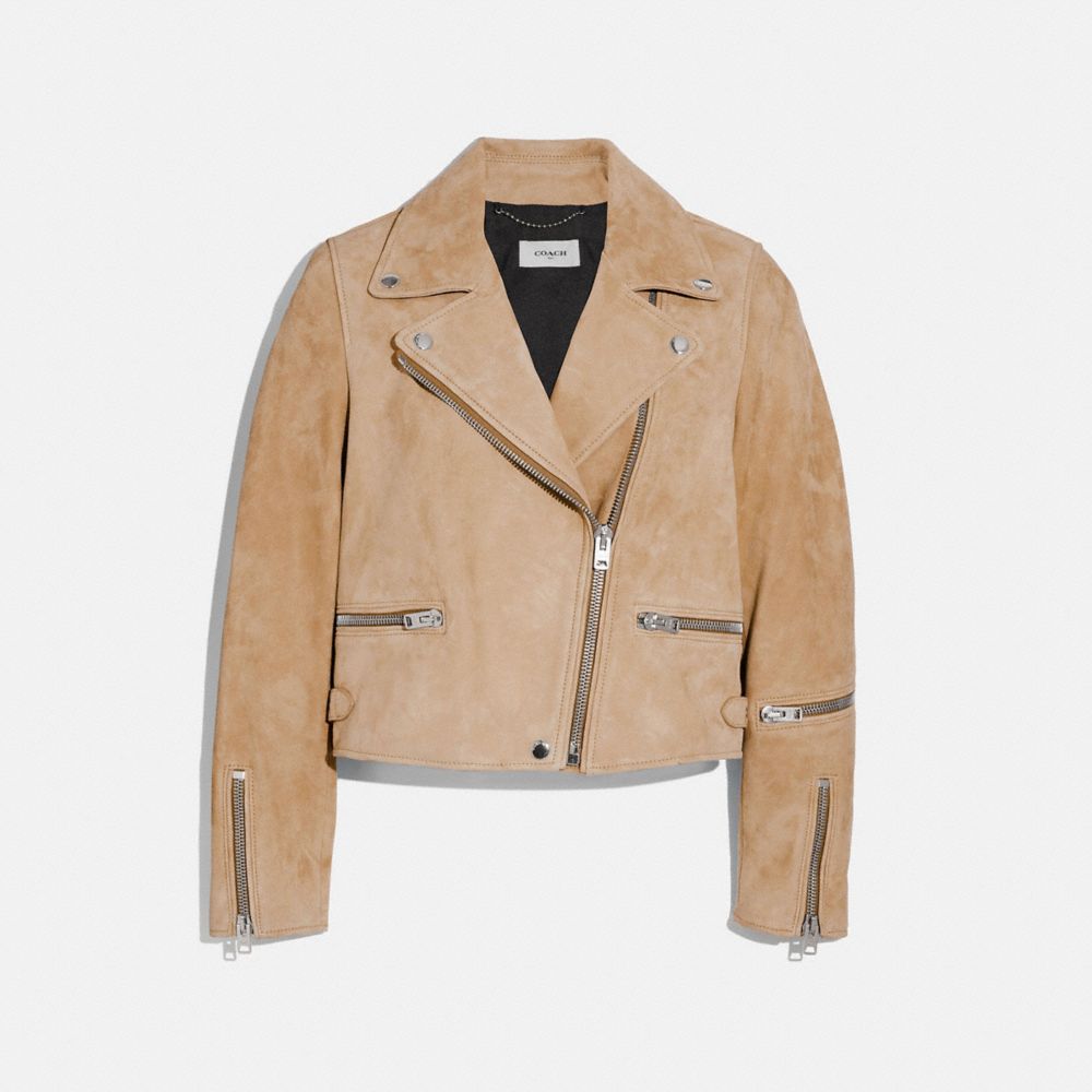 COACH®: Suede Biker Jacket