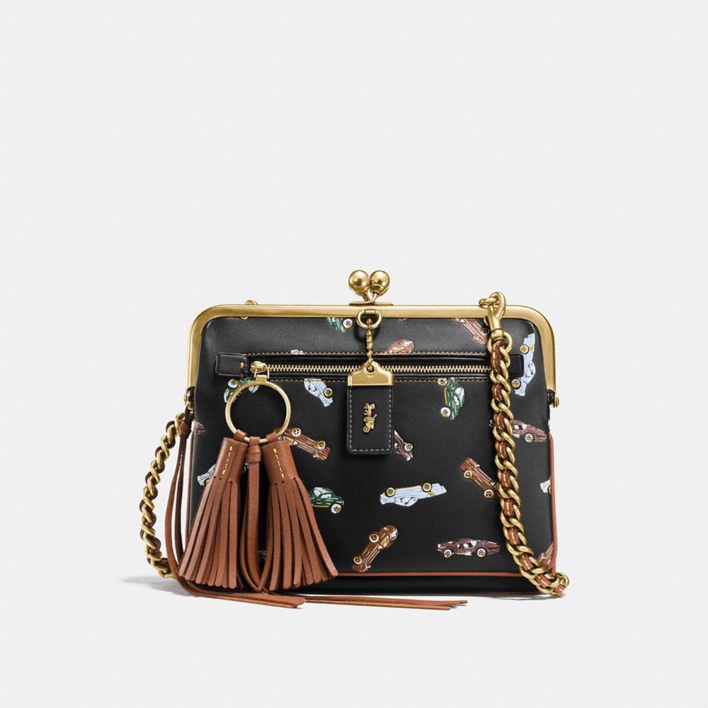 COACH®: Kisslock Crossbody With Colorblock Car Print