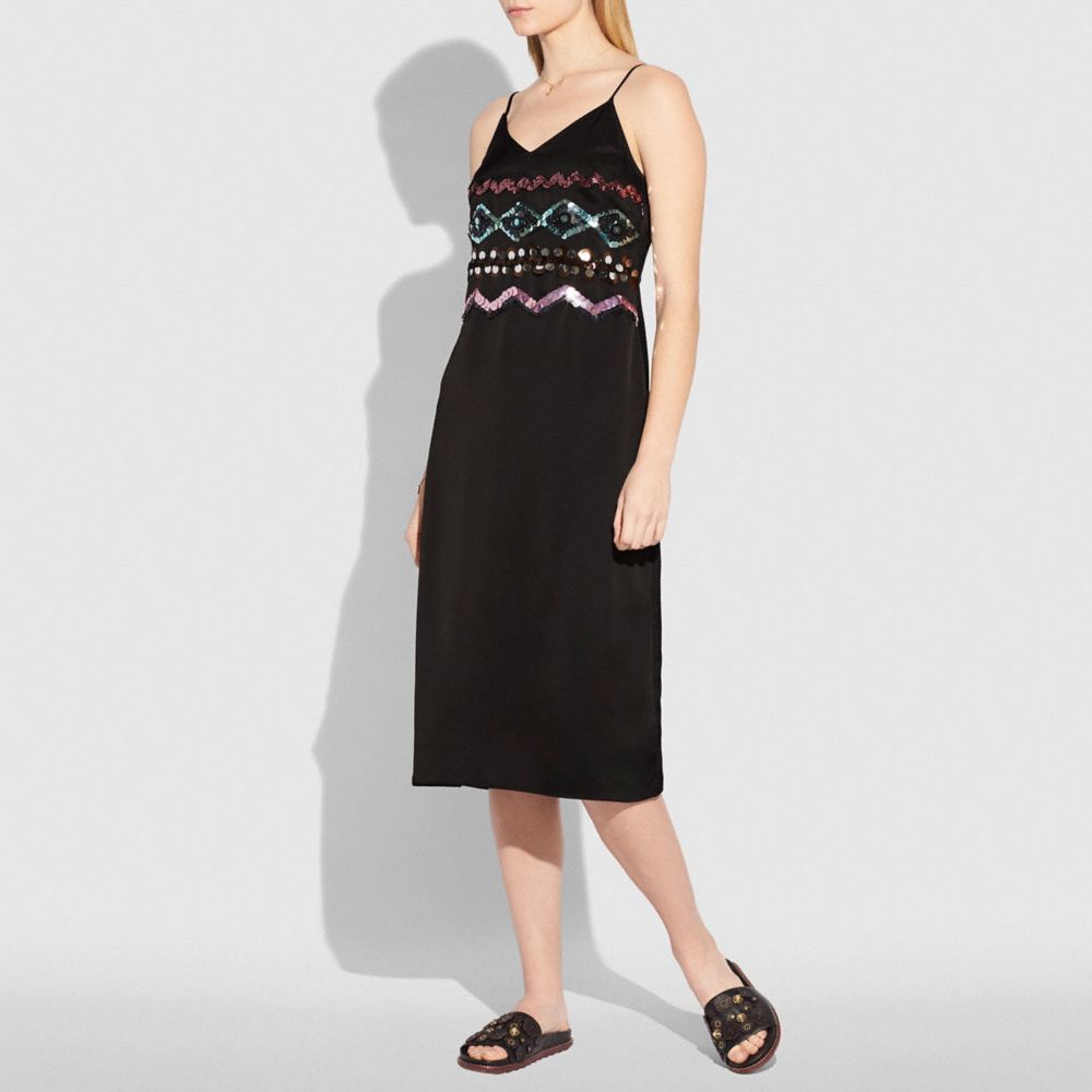 COACH® | Zigzag Embellished Slip Dress