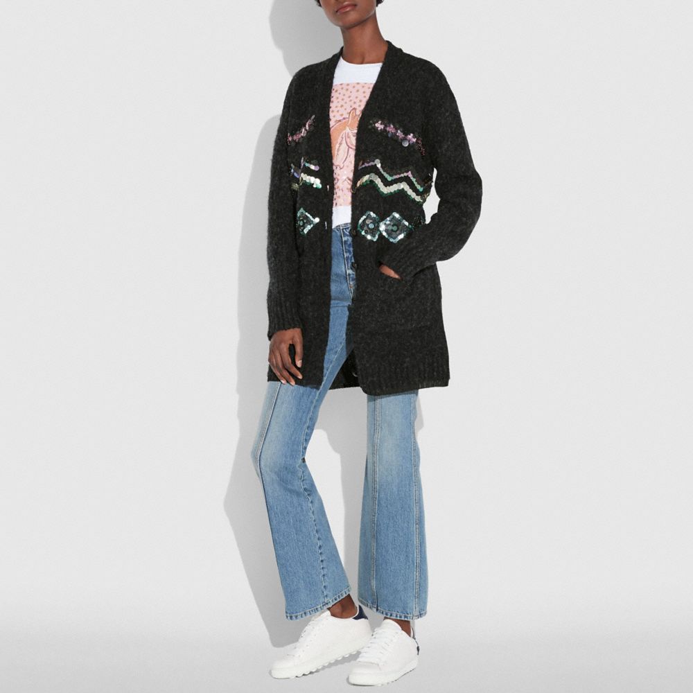 Zigzag Embellished Cardigan | COACH®