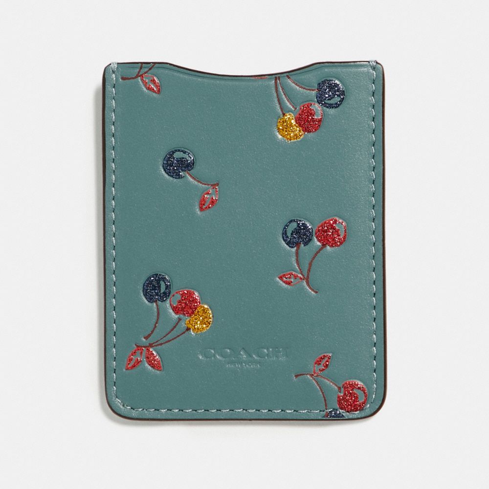 COACH®: Phone Pocket Sticker With Cherry Print