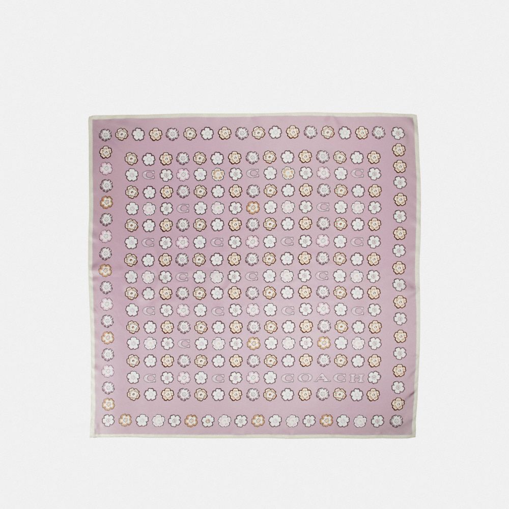 Tea Rose Print Silk Square | COACH®