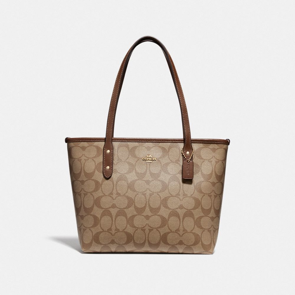 COACH® Outlet | Mini City Zip Tote In Signature Canvas