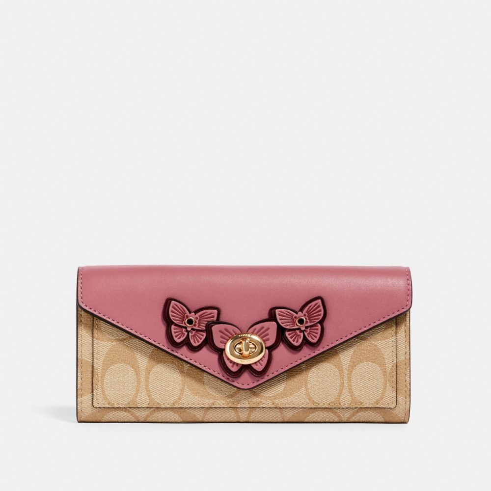 COACH® Outlet | Slim Envelope Wallet In Signature Canvas With Butterfly ...
