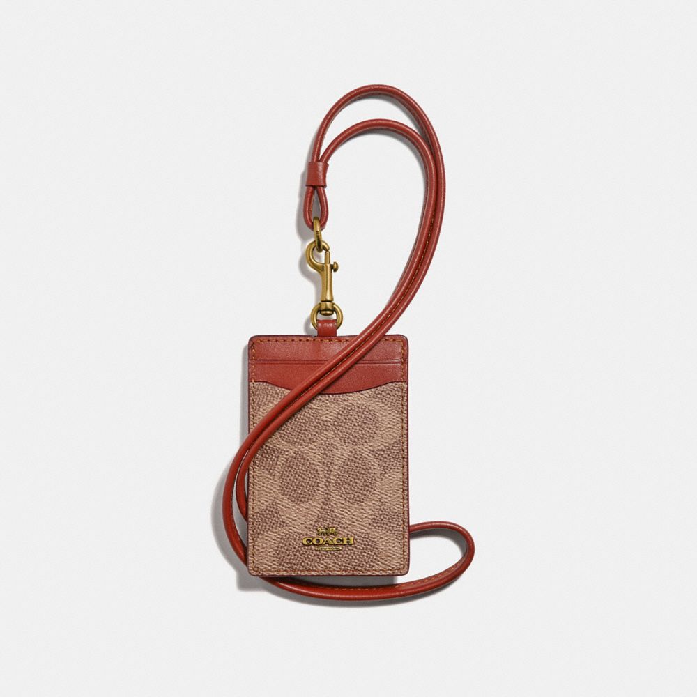 COACH® | Id Lanyard In Colorblock Signature Canvas