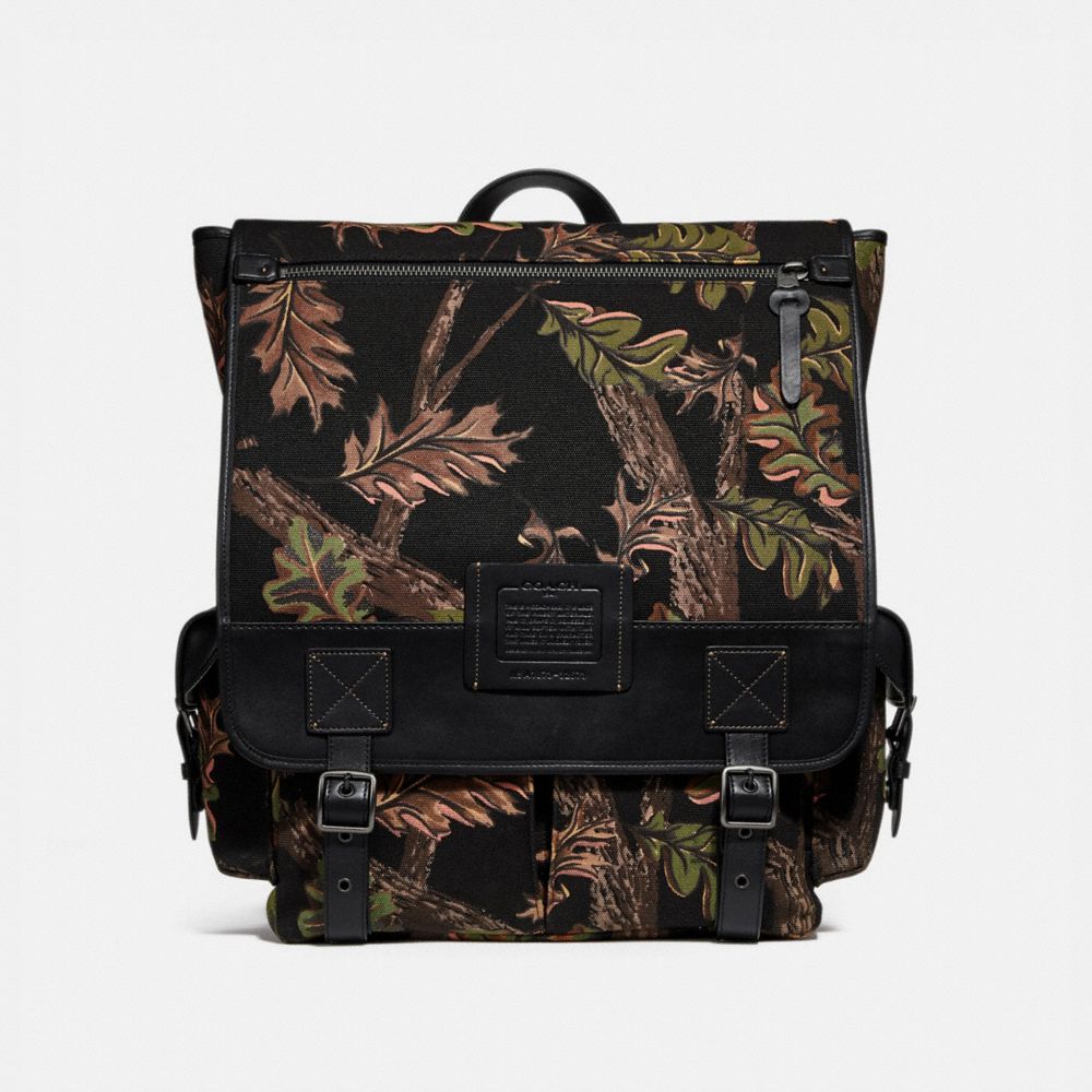 COACH® | Scout Backpack With Oak Leaf Print