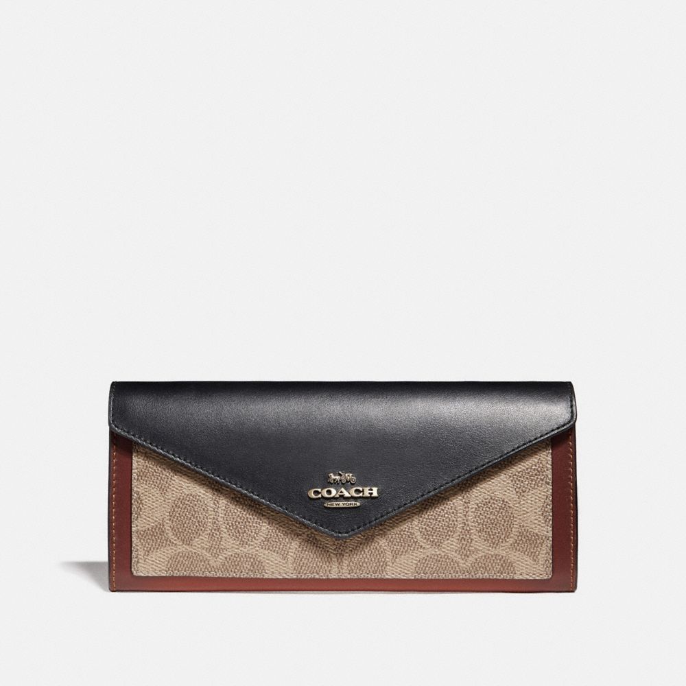 COACH® | Soft Wallet In Colorblock Signature Canvas