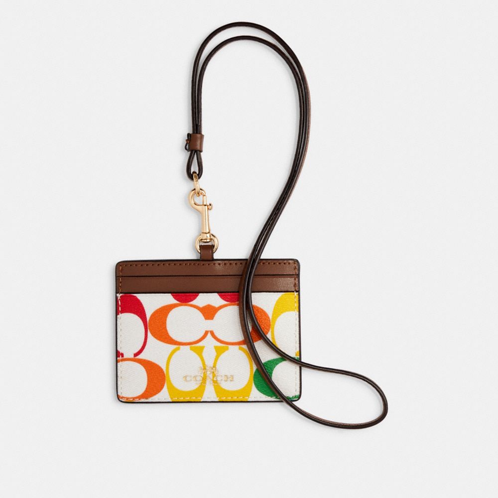 COACH® Outlet | Id Lanyard In Rainbow Signature Canvas