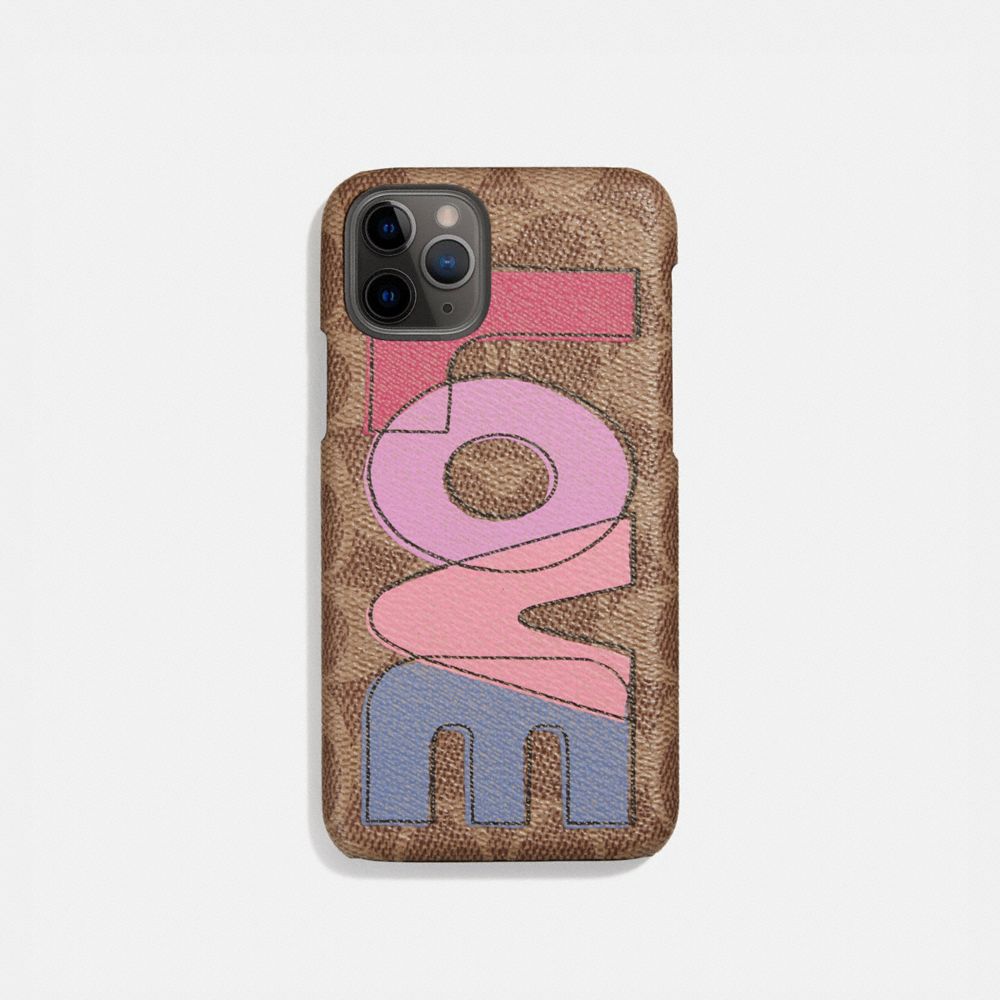 COACH® | Iphone 11 Pro Case In Signature Canvas With Love Print