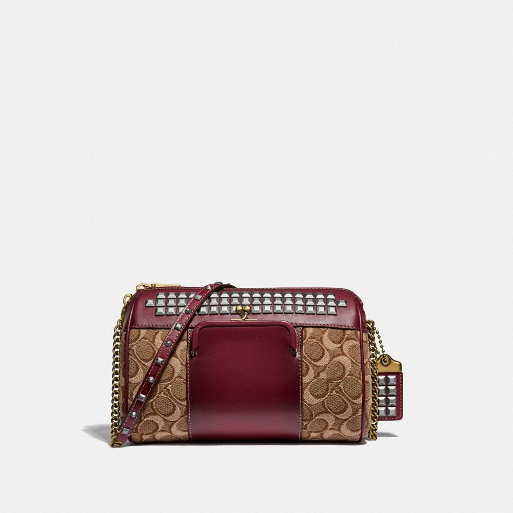 COACH® | Joni Crossbody In Signature Jacquard With Pyramid Rivets