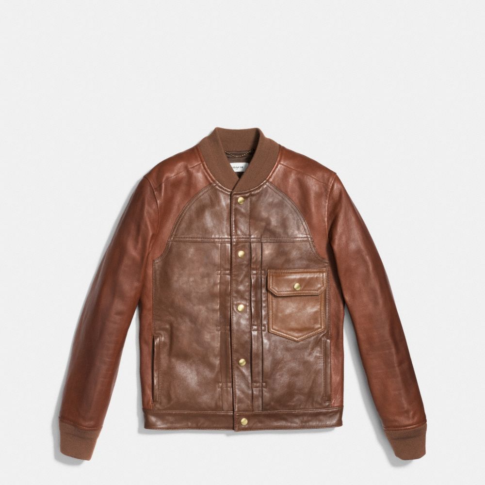 Patched Leather Varsity Jacket | COACH®