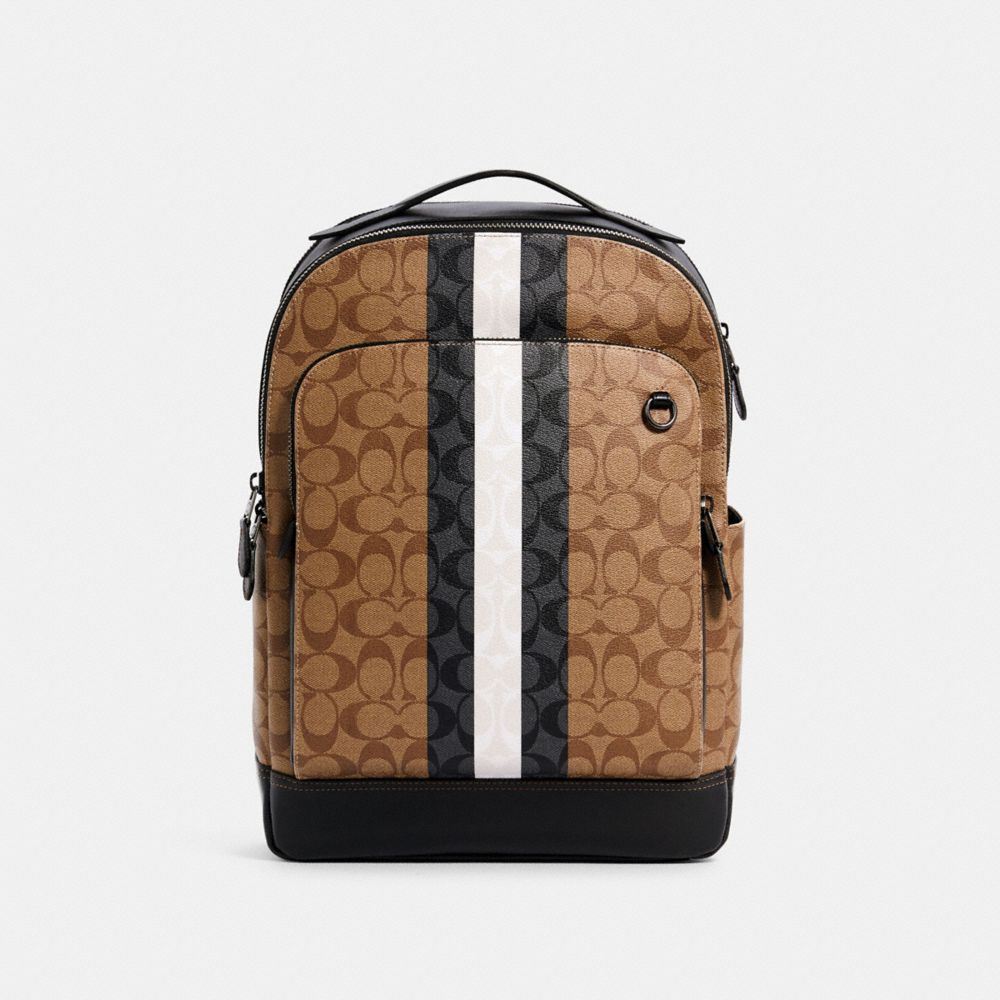 COACH® Outlet | Graham Backpack In Blocked Signature Canvas With ...
