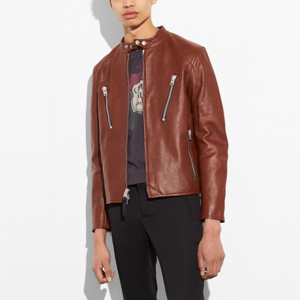 COACH®: Leather Racer Jacket