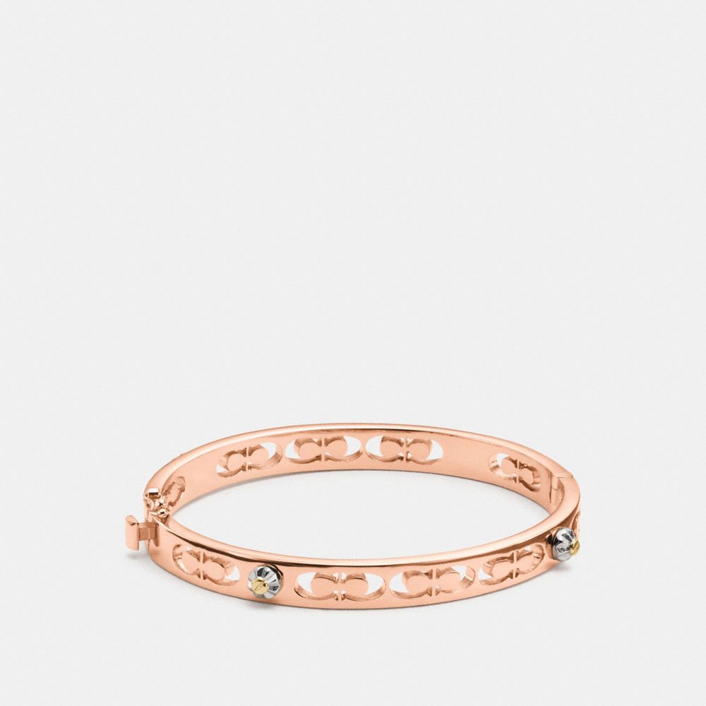 COACH®: Daisy Rivet Signature Hinged Bangle