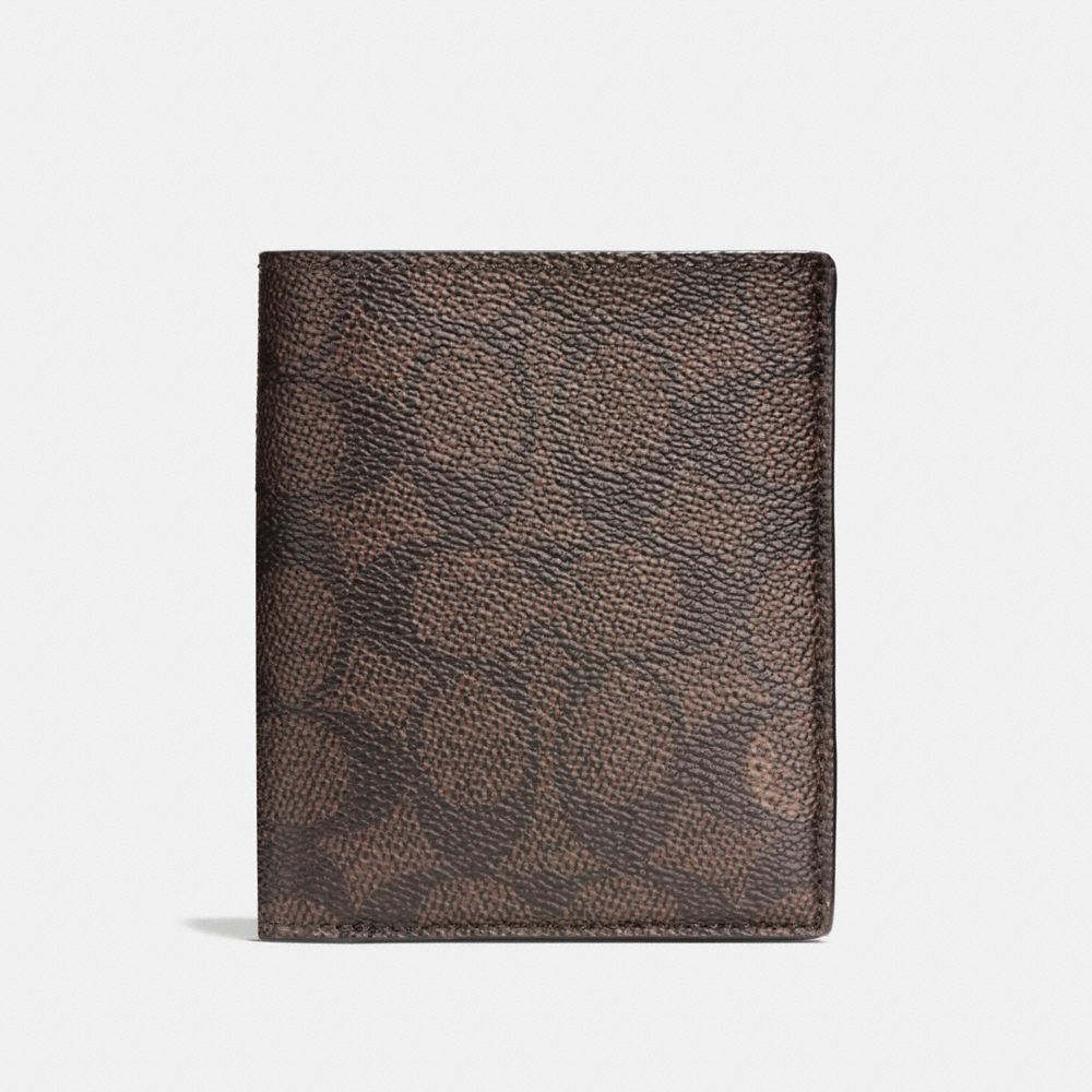 COACH® | Slim Coin Wallet In Signature Canvas