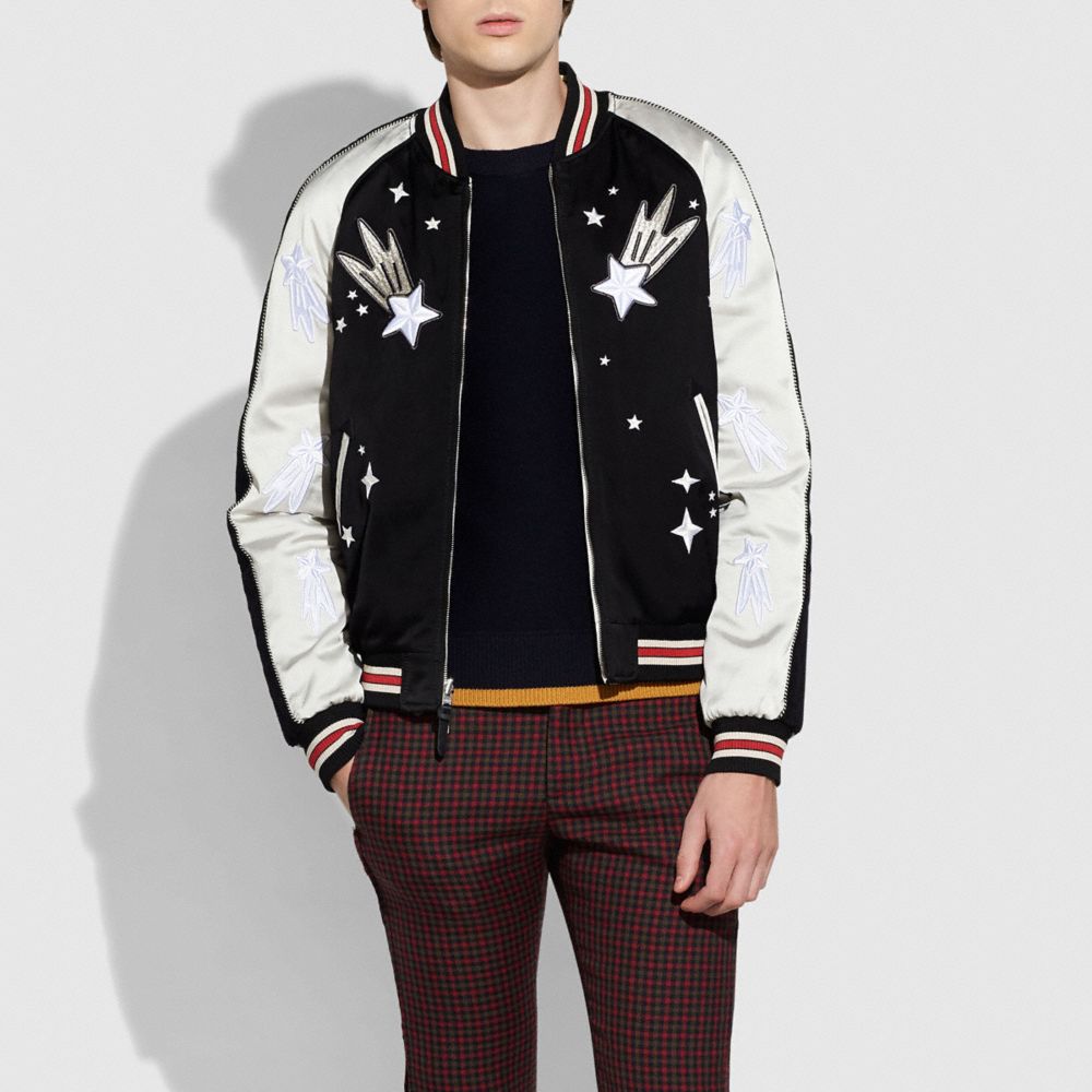 COACH®: Reversible Band Varsity Souvenir Jacket
