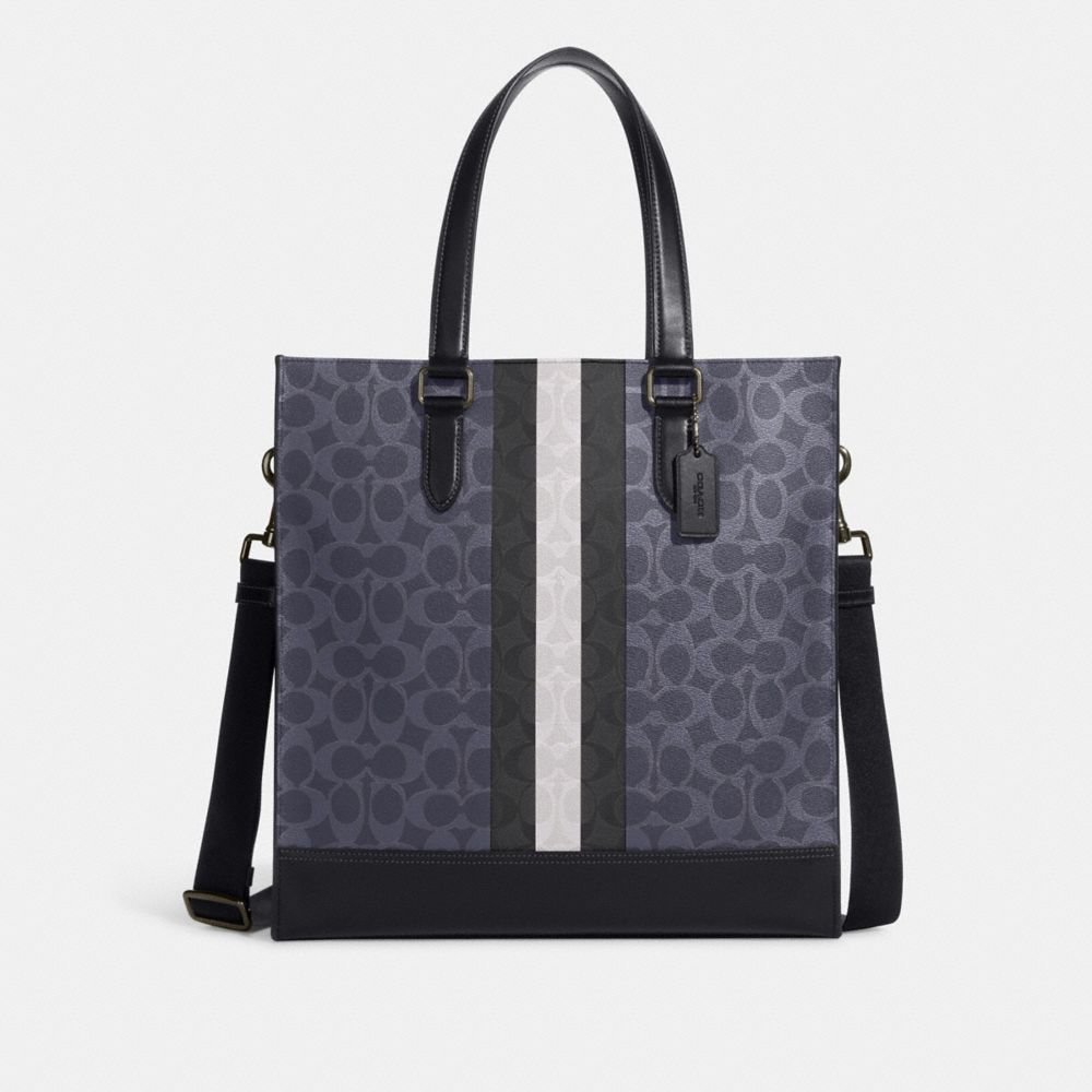 COACH® Outlet | Graham Structured Tote In Signature Canvas With Varsity ...