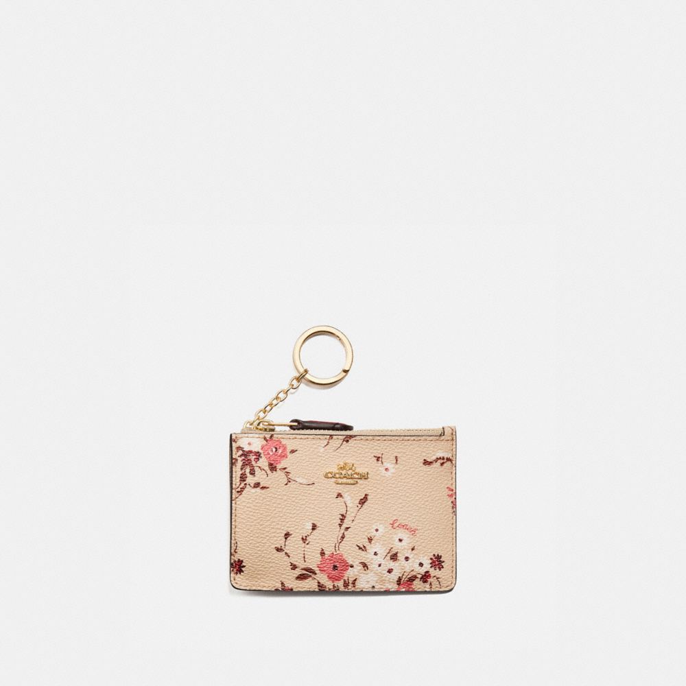 Mini Skinny Id Case With Floral Bundle Print | COACH®