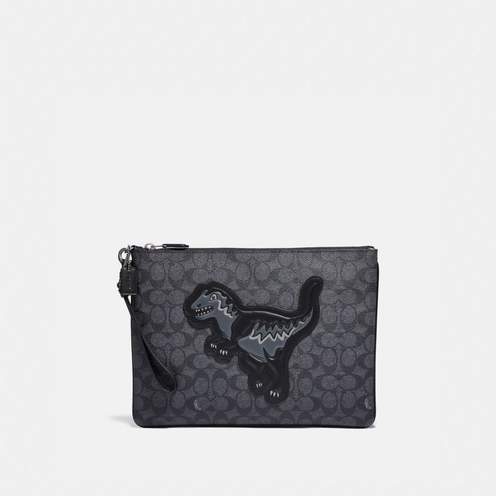 COACH® | Pouch 30 In Signature Canvas With Rexy