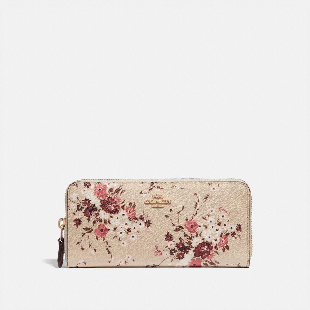 COACH® Outlet | Slim Accordion Zip Wallet With Floral Bundle Print