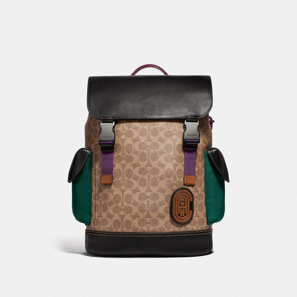 COACH® | Rivington Backpack In Signature Canvas With Coach Patch