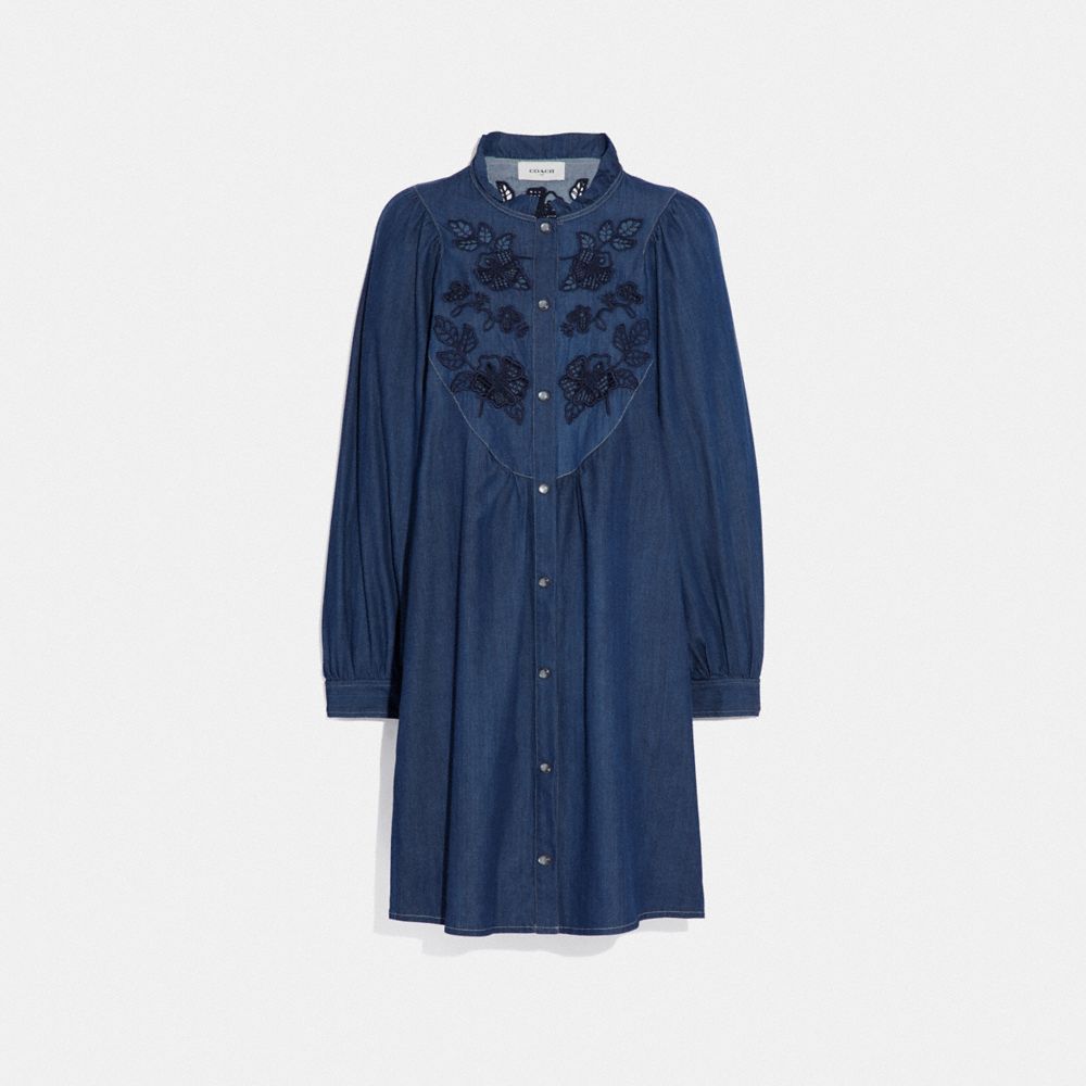 COACH® | Embroidered Denim Dress