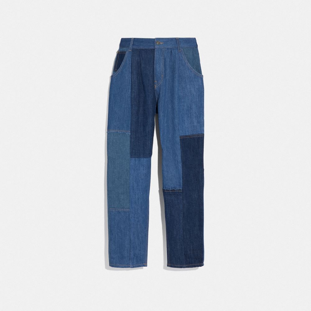 COACH® | Denim Patchwork Pleated Trousers