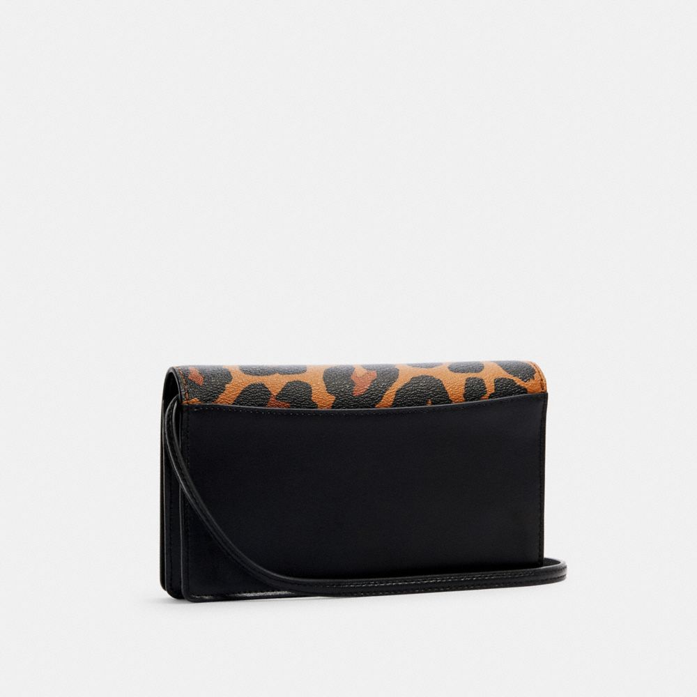 COACH® Outlet | Anna Foldover Crossbody Clutch With Leopard Print