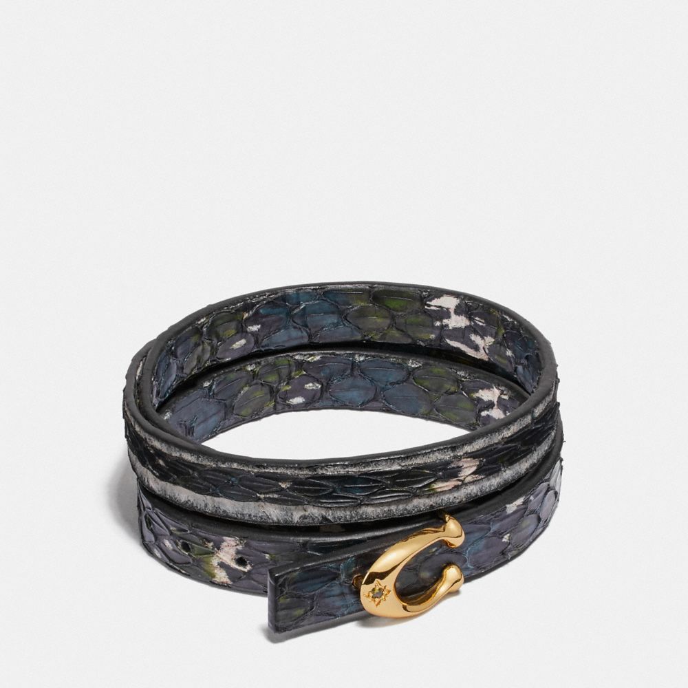 COACH® | Signature Bracelet In Snakeskin