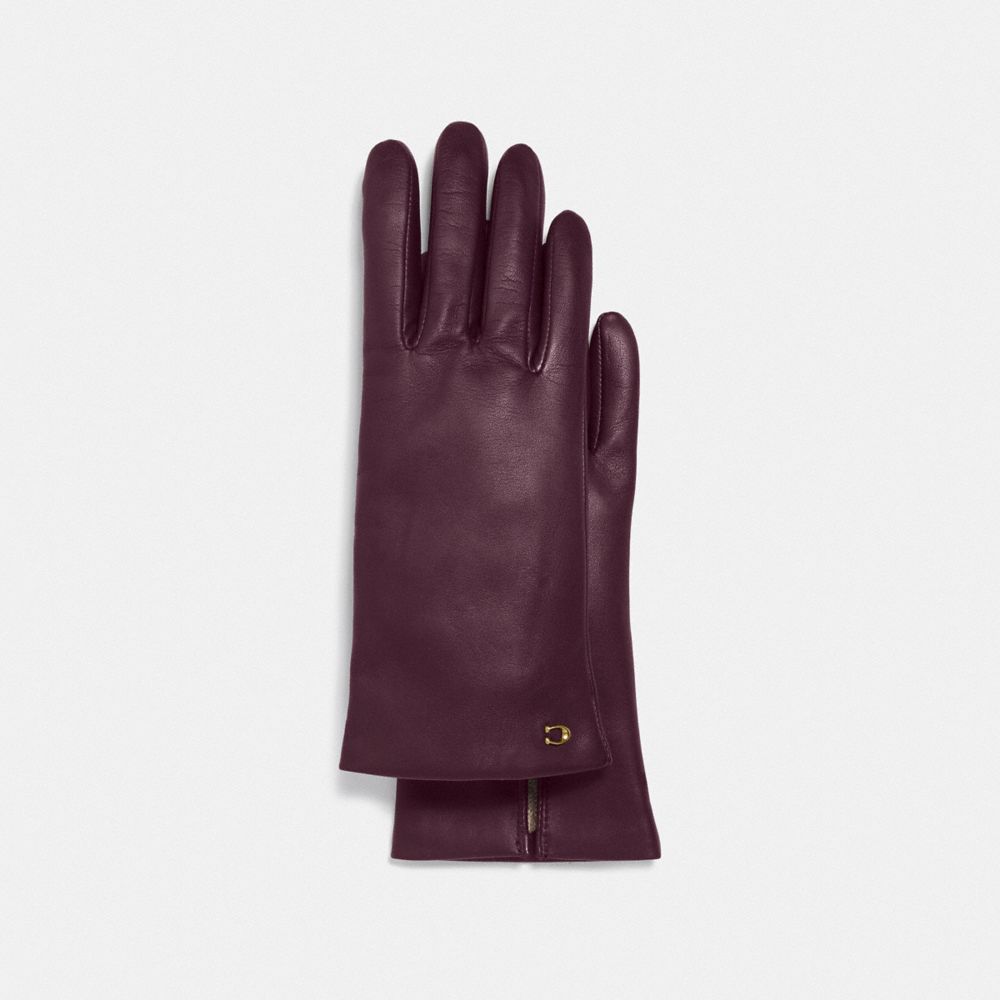 COACH® | Sculpted Signature Leather Tech Gloves