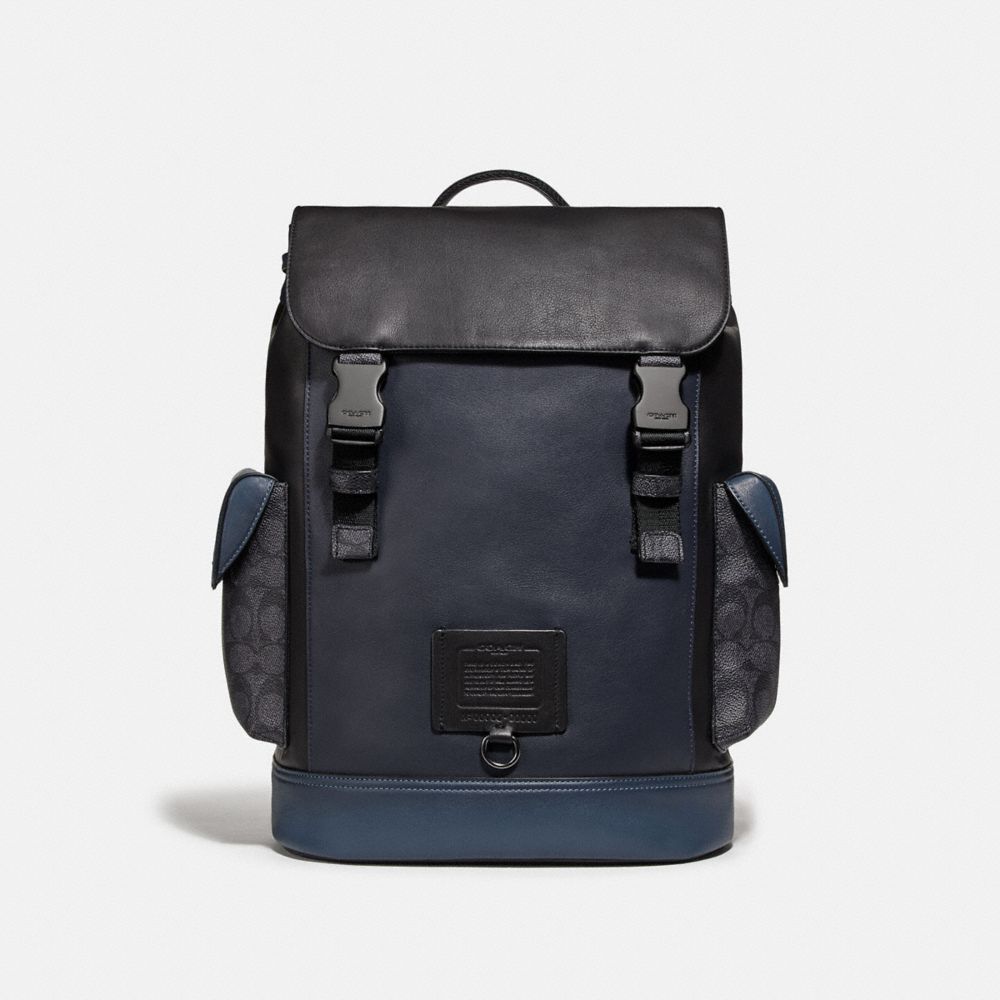 COACH® | Rivington Backpack With Signature Canvas Blocking