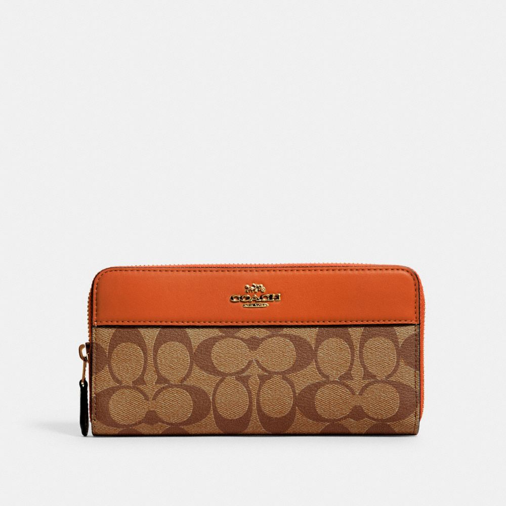 COACH® Outlet | Accordion Zip Wallet In Signature Canvas
