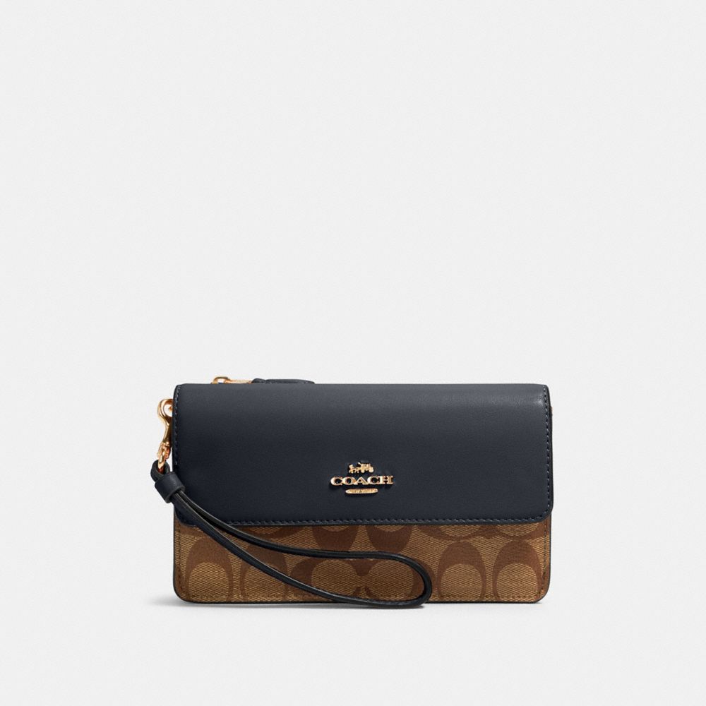 COACH® Outlet | Foldover Wristlet In Signature Canvas