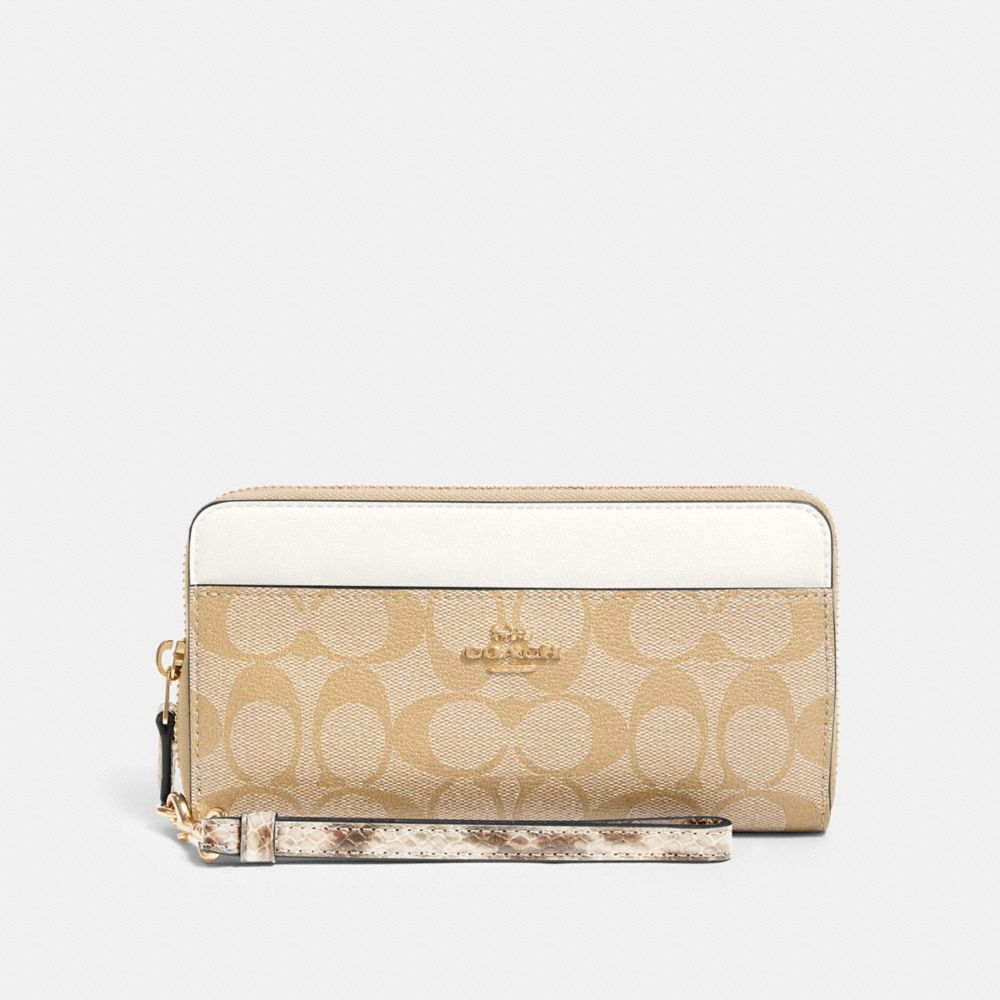 COACH® Outlet | Accordion Zip Wallet In Signature Canvas
