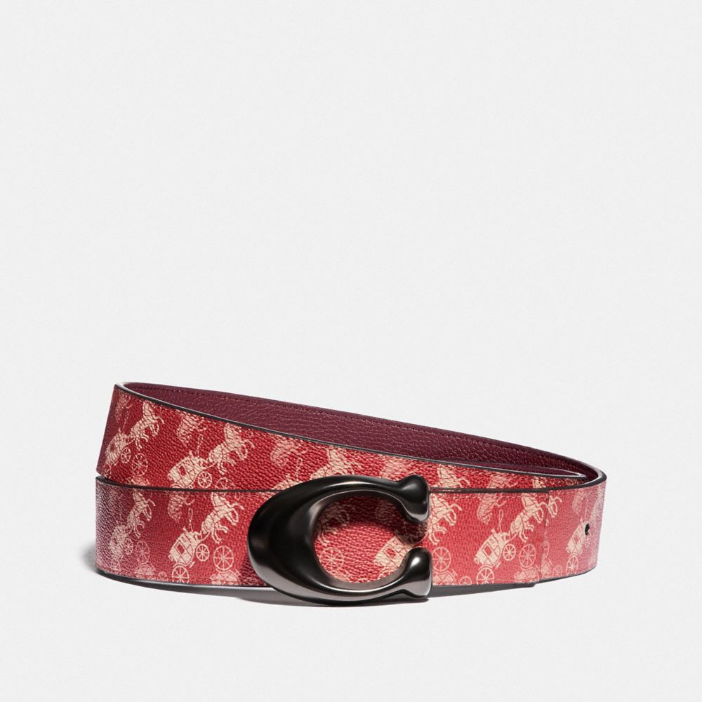 COACH® | Signature Buckle Reversible Belt With Horse And Carriage Print ...