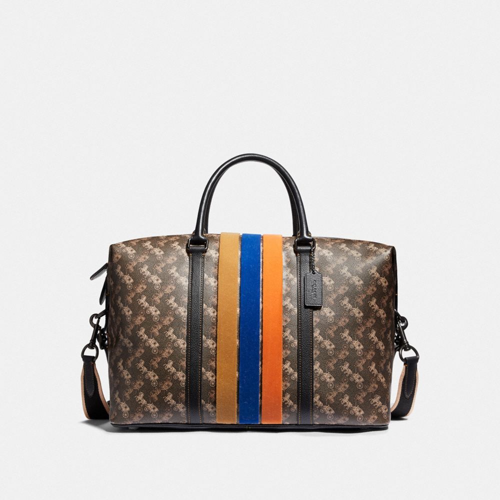 Metropolitan Duffle With Horse And Carriage Print And Varsity Stripe ...