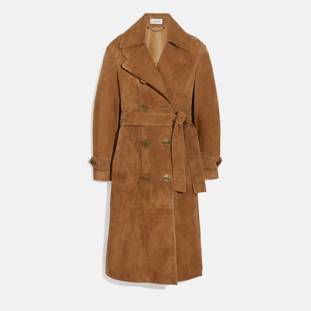 COACH®: Suede Trench Coat