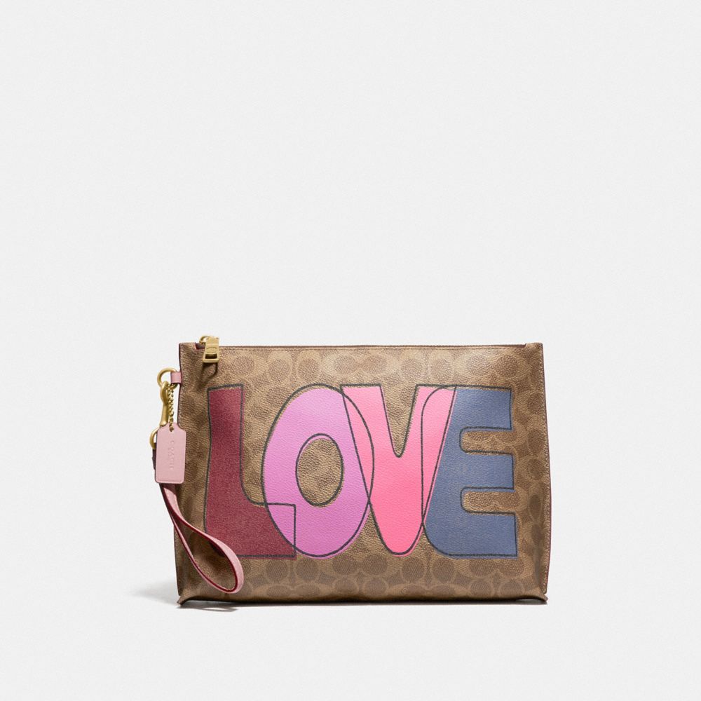 Charlie Pouch In Signature Canvas With Love Print | COACH®