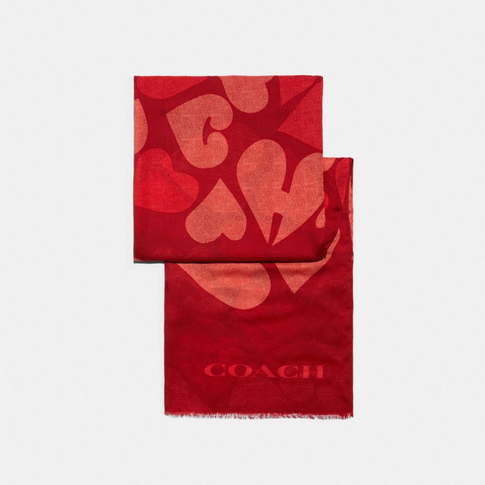 COACH® Outlet | Coach Hearts Print Shawl