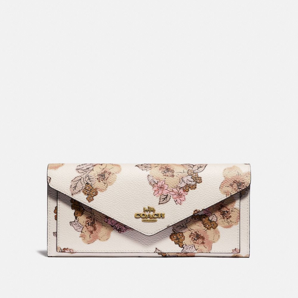 Soft Wallet With Floral Bouquet Print | COACH®