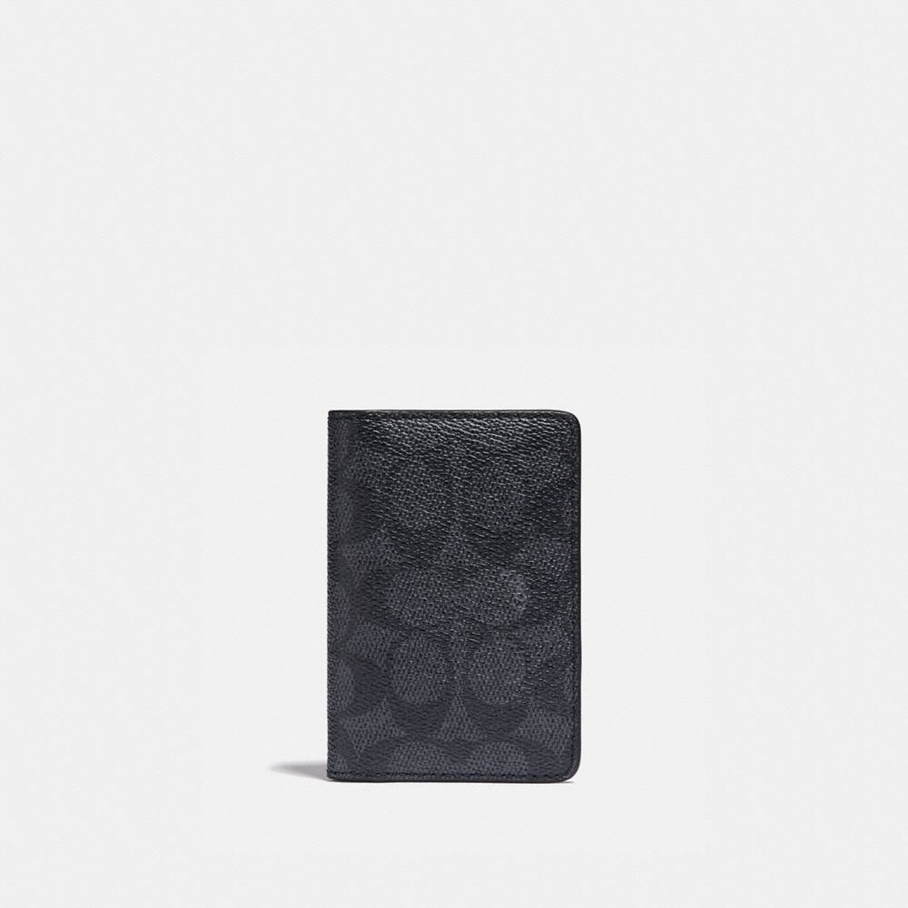 COACH® | Card Wallet In Signature Canvas With Colorblock Interior