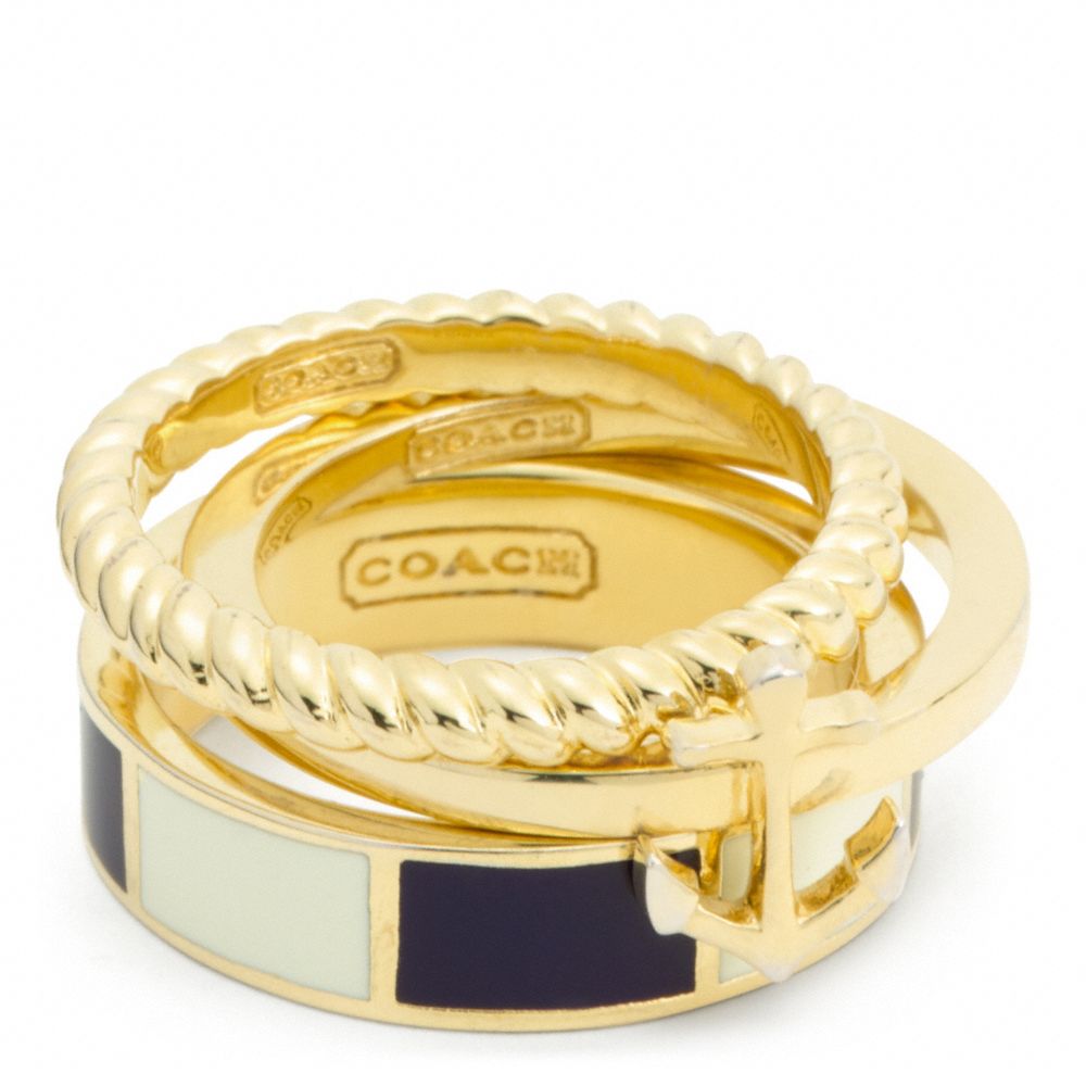 Anchor Stripe Stacking Ring | COACH®