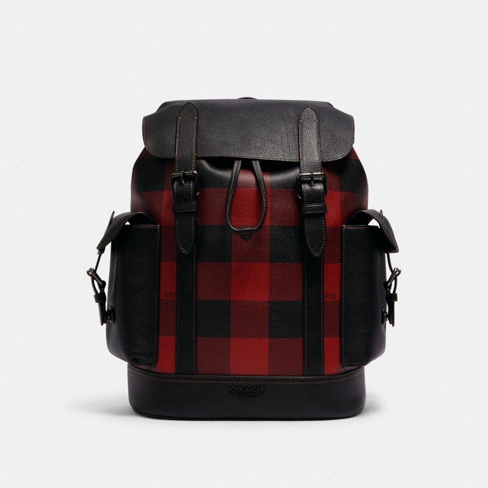 COACH® Outlet | Hudson Backpack With Buffalo Plaid Print