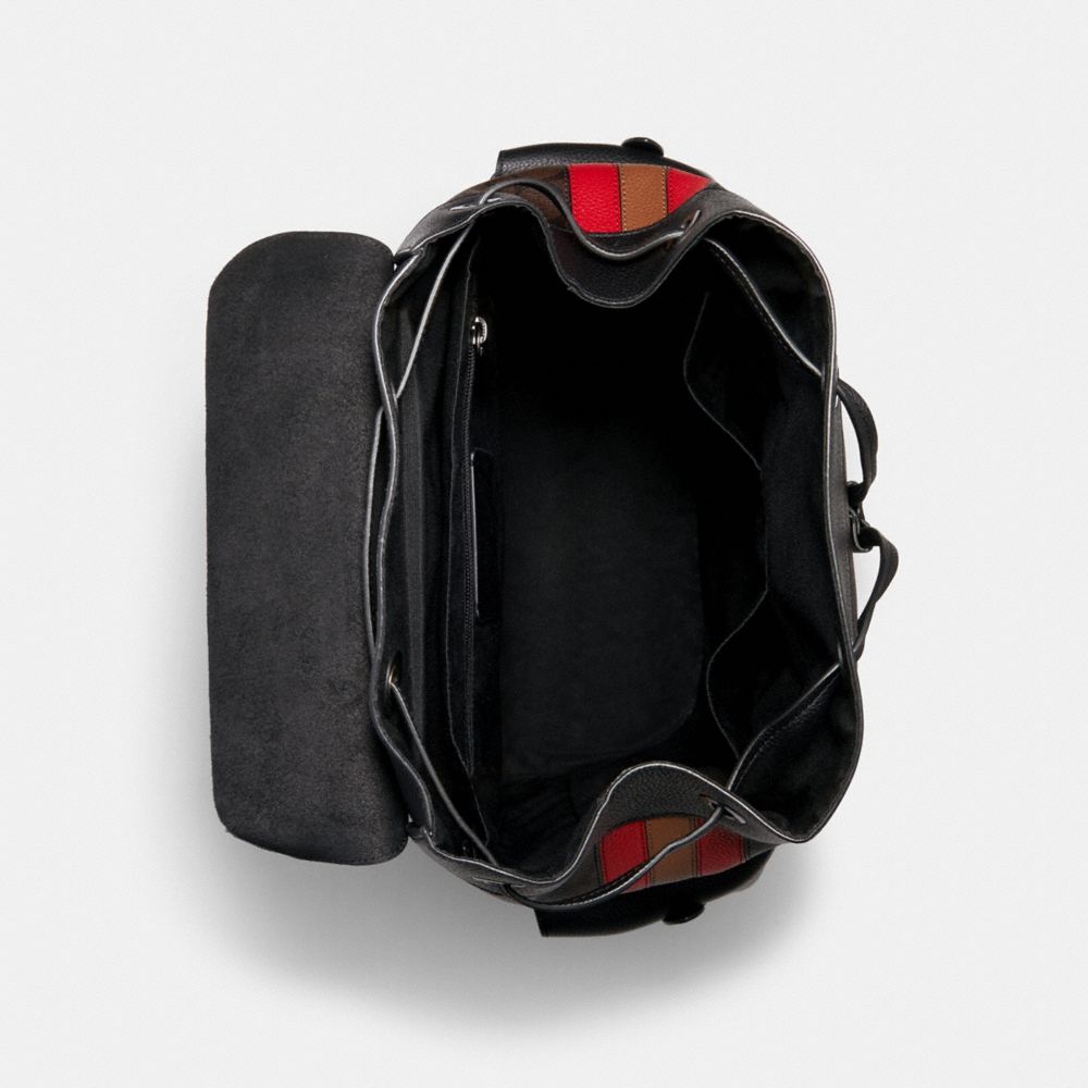 COACH® Outlet | Hudson Backpack In Signature Canvas With Varsity Stripe