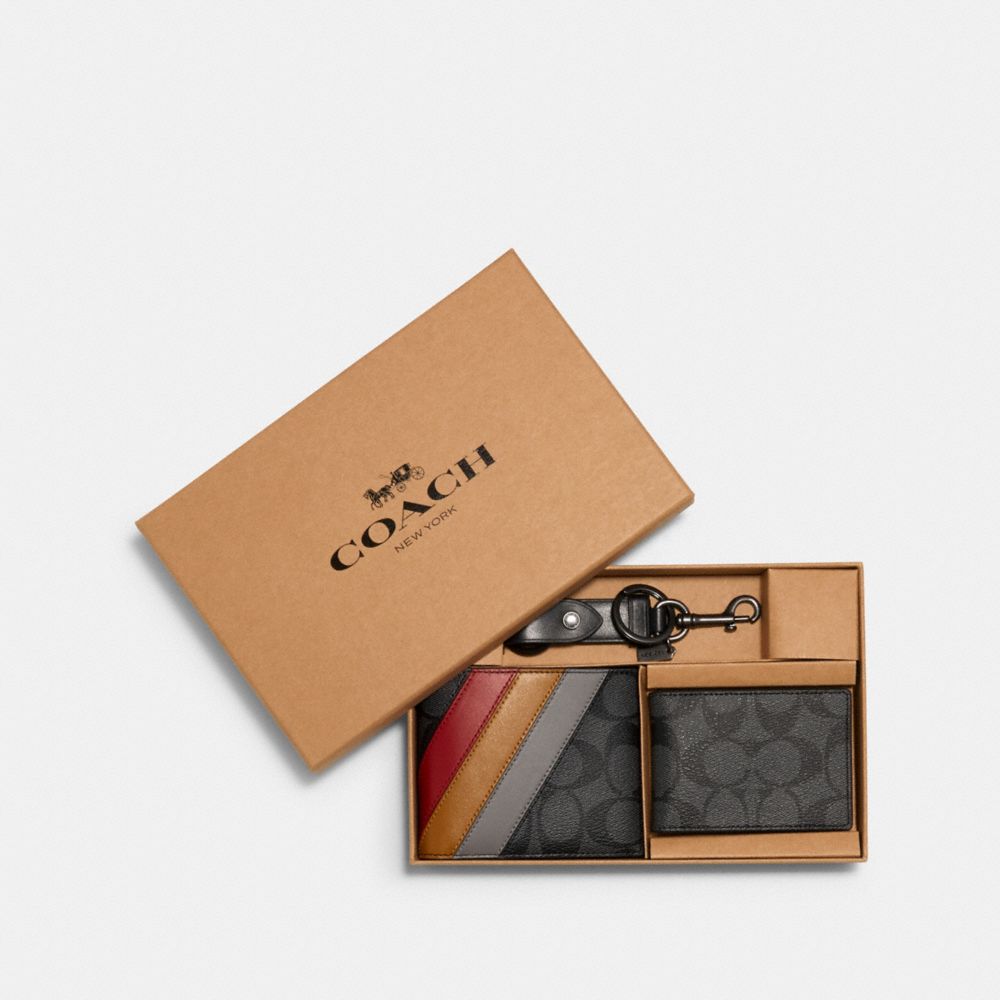 COACH® Outlet | Boxed 3 In 1 Wallet Gift Set In Signature Canvas With ...