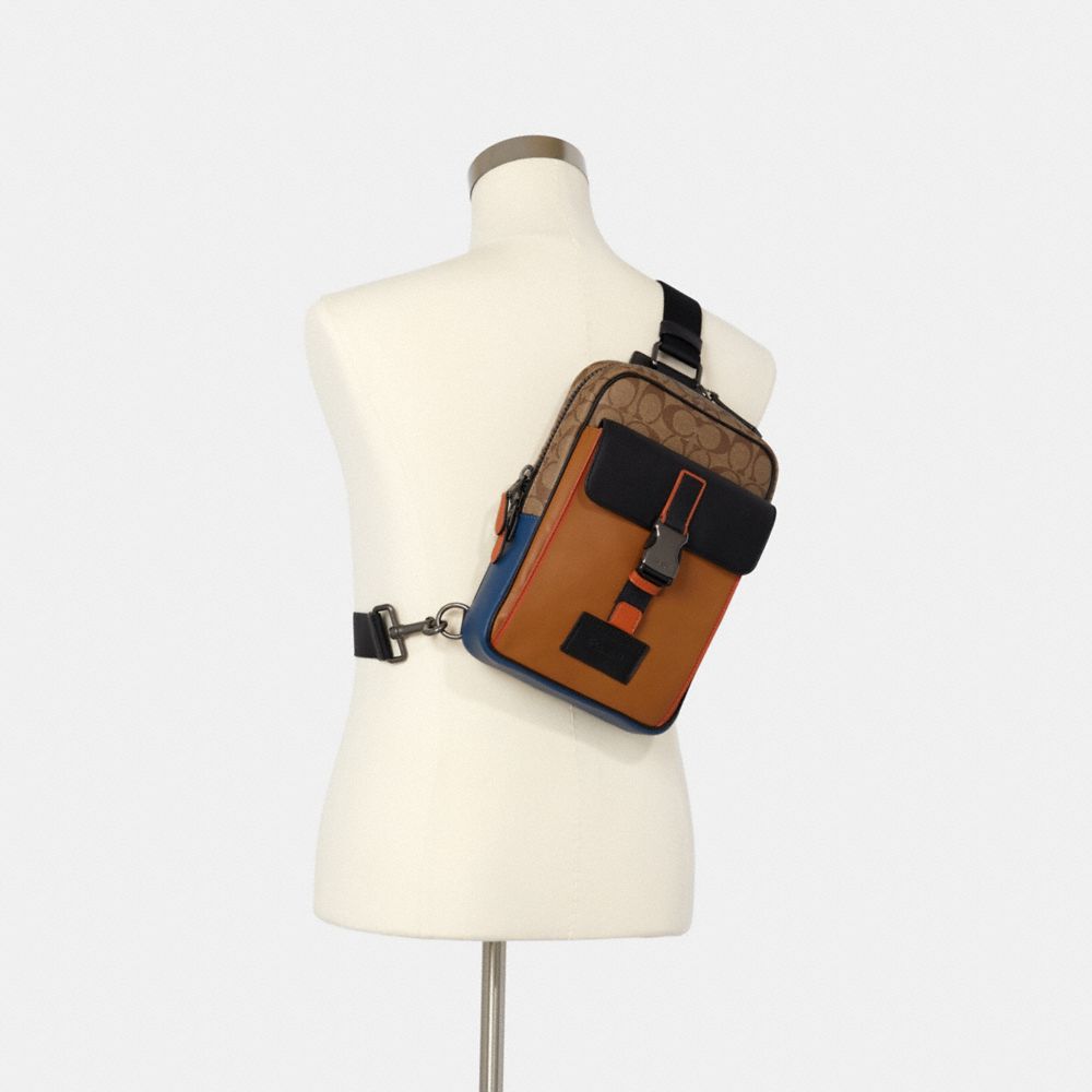 COACH® Outlet | Track Pack In Colorblock Signature Canvas