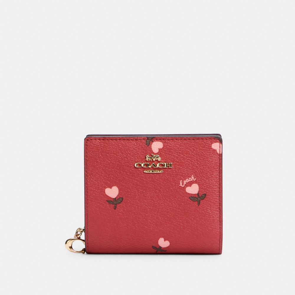 COACH® Outlet | Snap Wallet With Heart Floral Print
