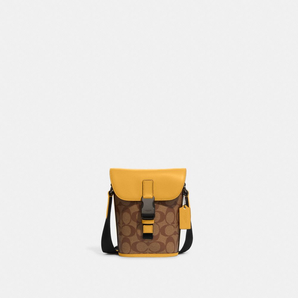COACH® Outlet | Track Small Flap Crossbody In Signature Canvas